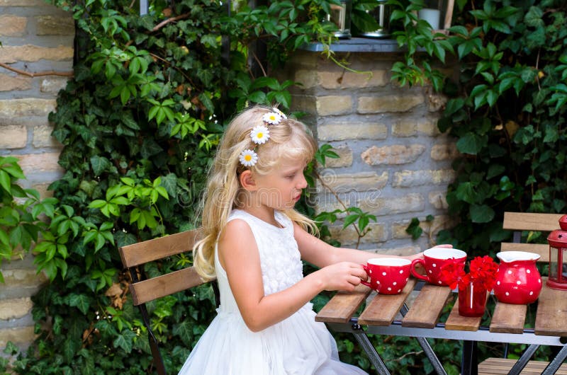 Girl and tea time stock image. Image of happy, caucasian - 91816827