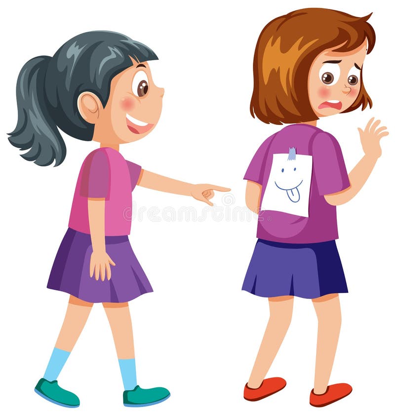 A Girl Teased by Her Friend Stock Vector - Illustration of child ...