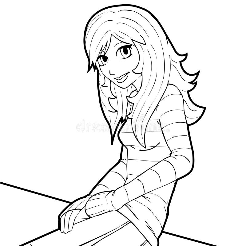 And Shy Anime Manga Girl Dressed In A Nun Outfit Generative Ai Stock