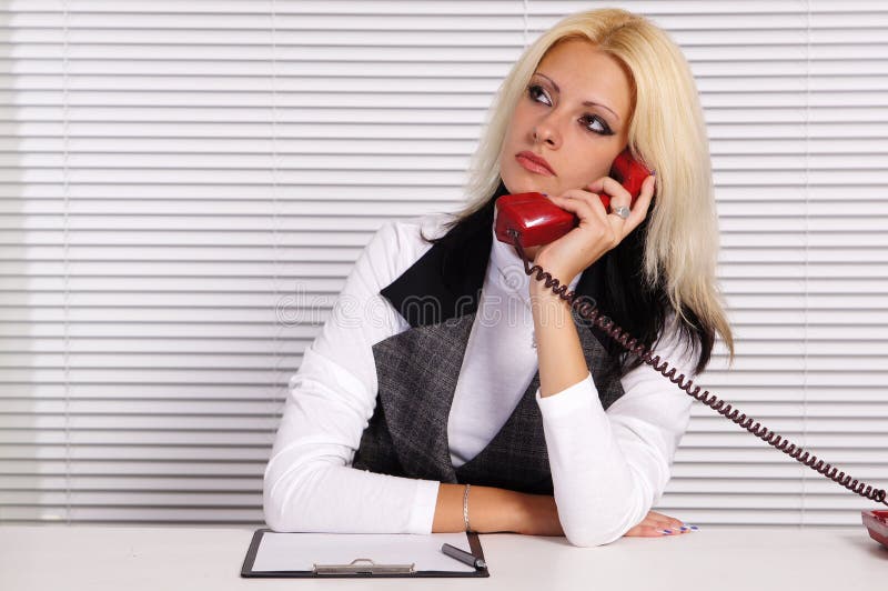 Girl at telephone stock image. Image of fashionable, jalousie - 21352003