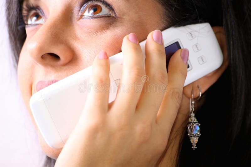 Girl on telephone stock image. Image of girl, mobile, relationships ...