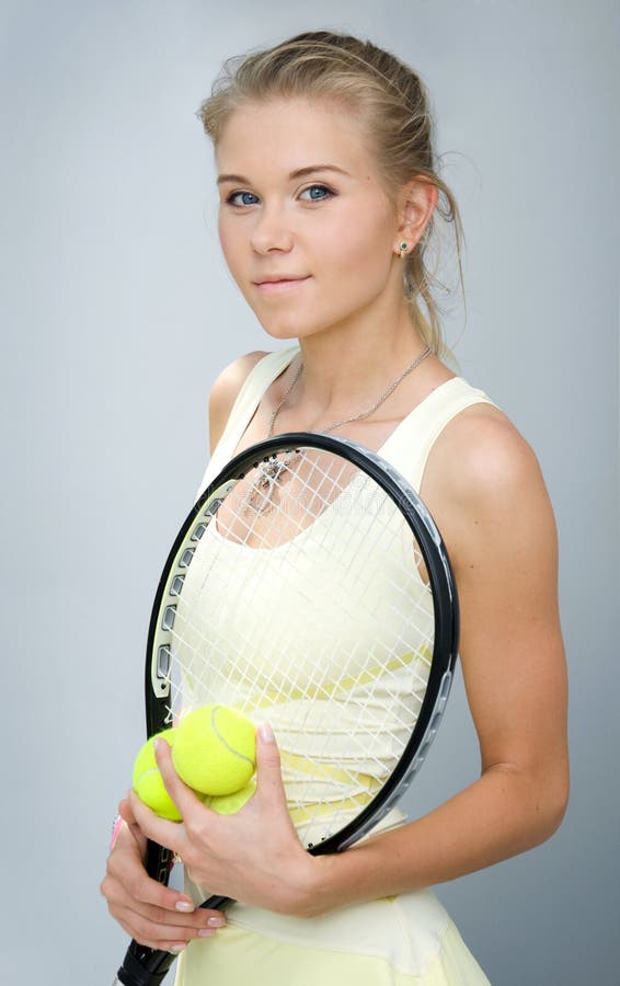 Girl With A Tennis Racket Picture. Image: 20332746