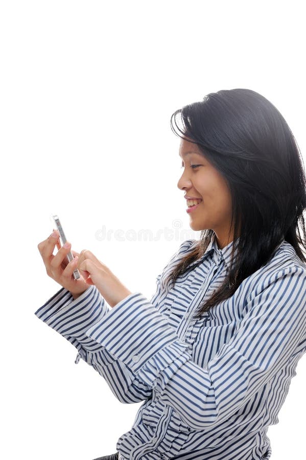 Girl texting stock photo. Image of happy, cheerful, portrait - 27944708