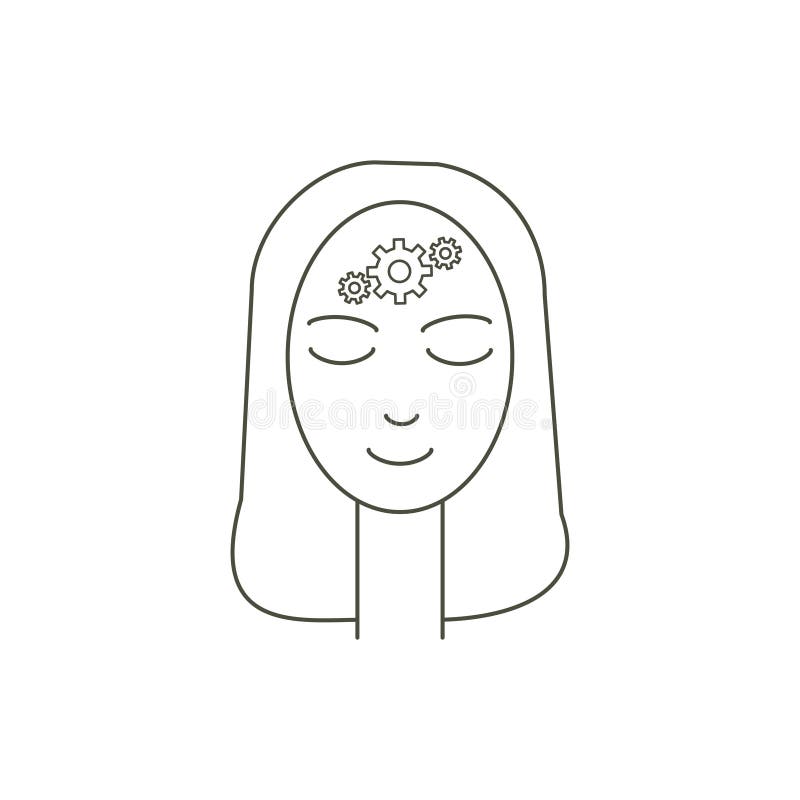 Girl thinking icon stock vector. Illustration of female - 173758526