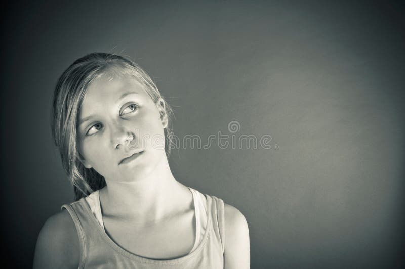 Girl thinking stock photo. Image of caucasian, love, expression - 36920666