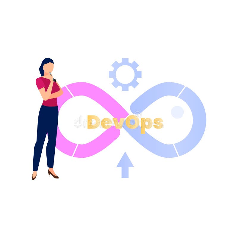 The Girl is Thinking about Software Development Stock Illustration ...