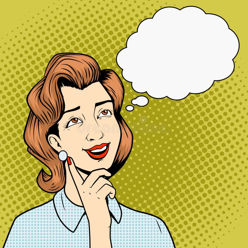 Girl Thinking Something Comic Book Style Vector Stock Vector ...