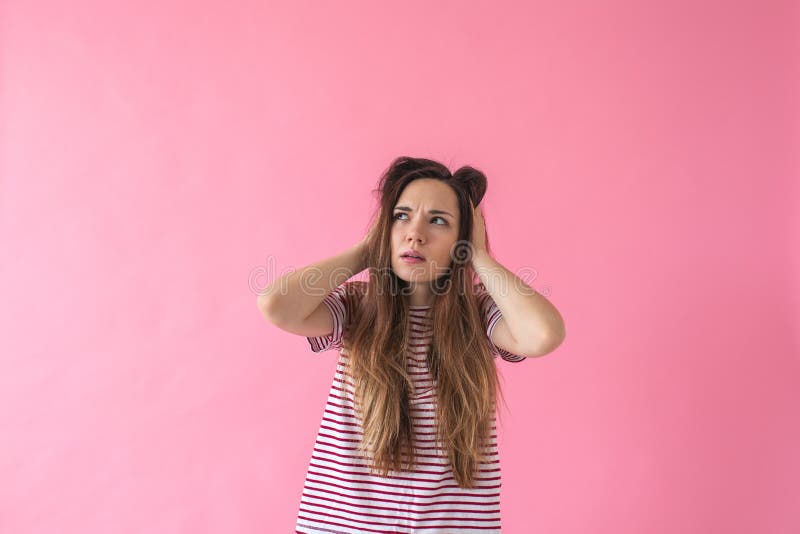 The Girl is Thinking about Something Stock Image - Image of face ...