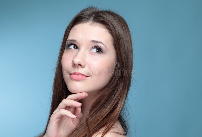 Girl in thought stock photo. Image of closeup, casual - 29224196