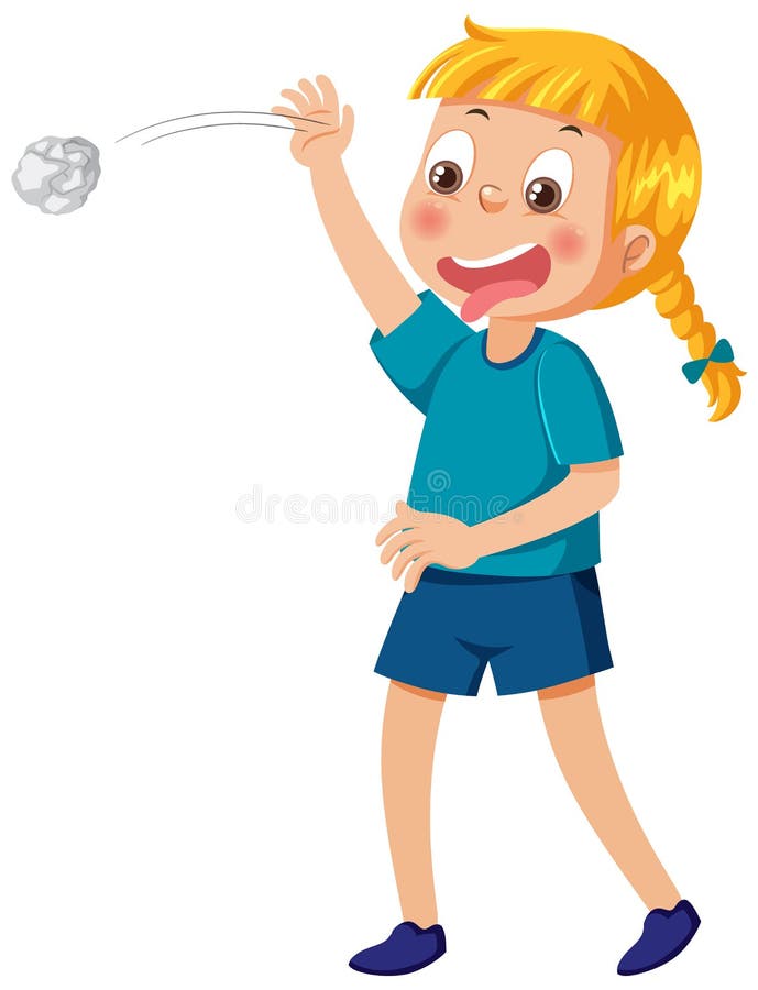 A Girl Throwing Paper Vector Stock Vector - Illustration of youth ...