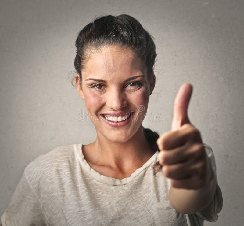 Girl with thumbs up stock photo. Image of smile, happy - 46369724