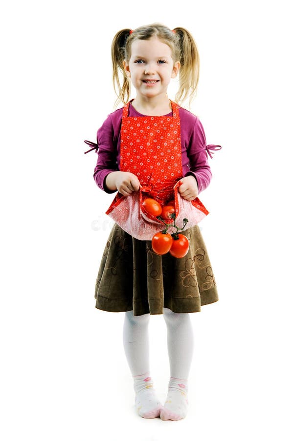 Girl with tomatoes stock photo. Image of childhood, infant - 24366448