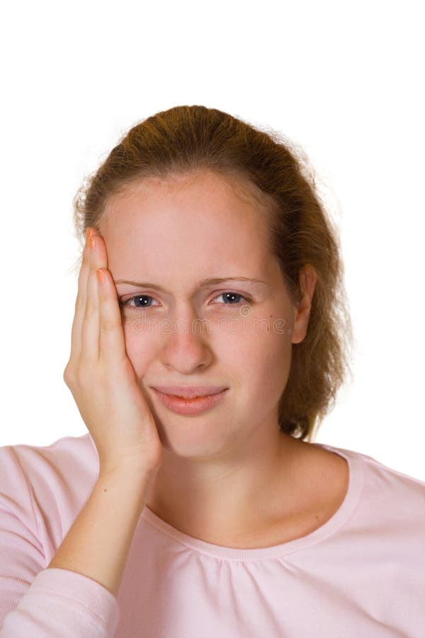 Girl with a toothache stock photo. Image of distraught - 4259954