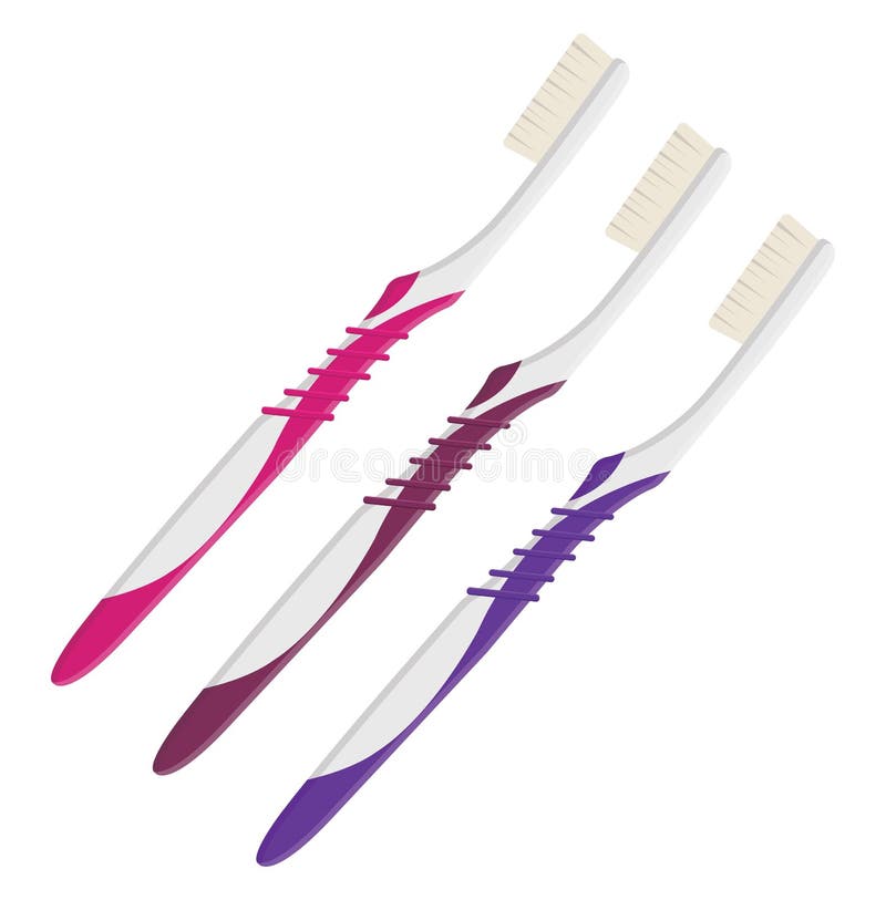 Girl toothbrushes, icon stock vector. Illustration of hygiene - 262385846