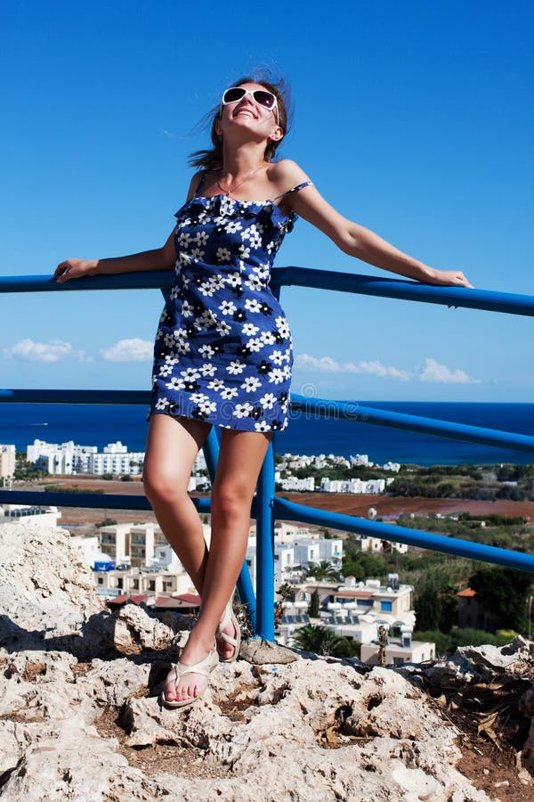 Girl on top of the hill stock photo. Image of nature - 21735650