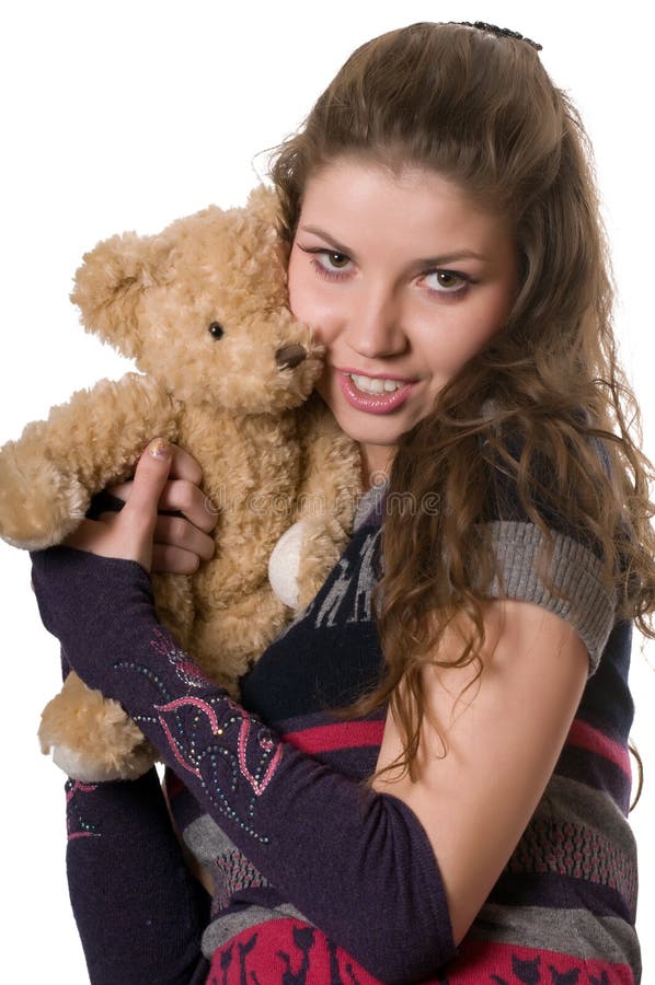 The girl with a toy stock photo. Image of youth, happiness - 12981330