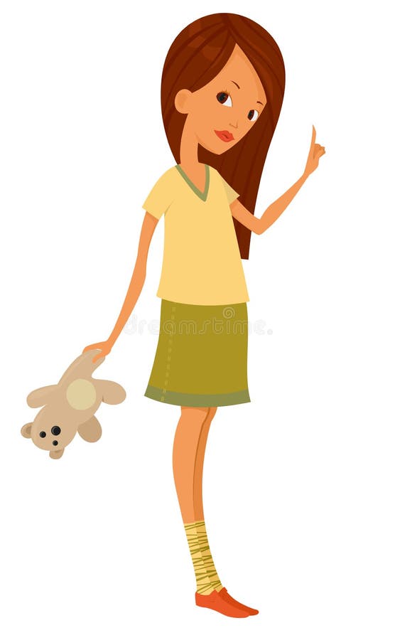 Girl with toy stock vector. Illustration of child, girl - 44197020