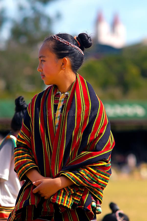 Igorot Girl Poses At The Flower Festival Parade Editorial