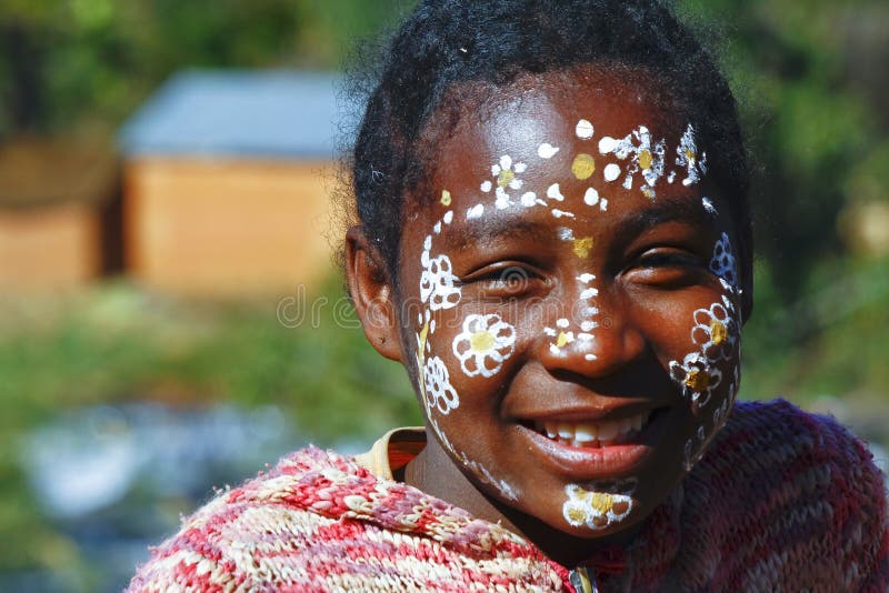 Girl with Traditionally Painted Face Stock Image - Image of community ...