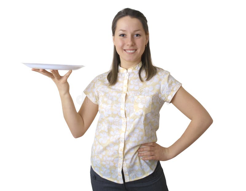 The girl with a tray stock photo. Image of adults, professional - 18977860