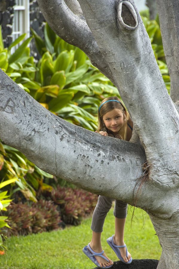 Girl by the tree. stock photo. Image of childhood, outdoors - 12746894