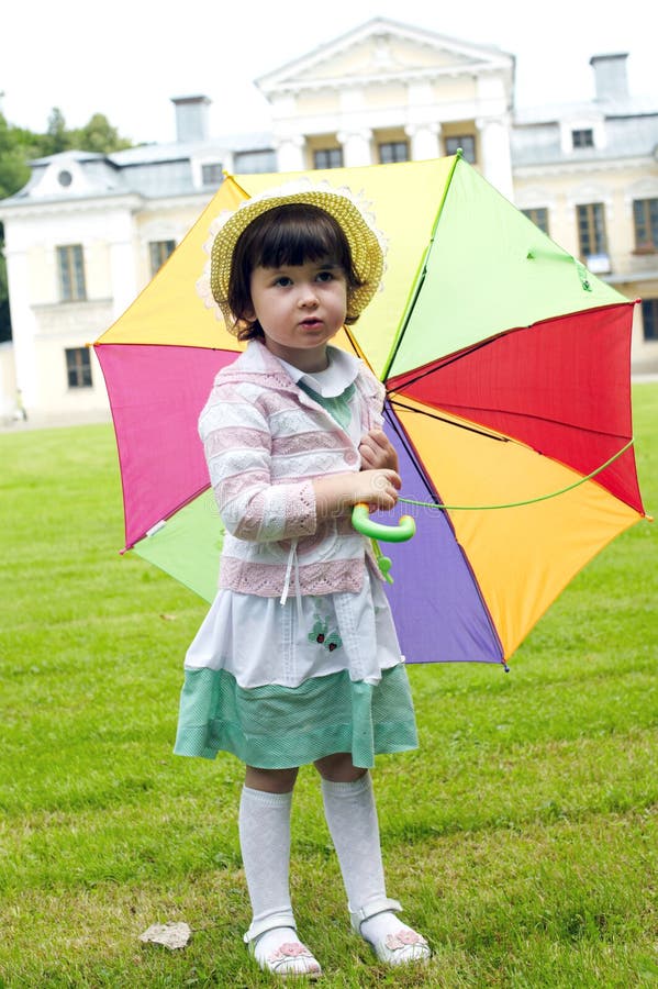 Girl with umbrella stock photo. Image of lithuania, kids - 25726996