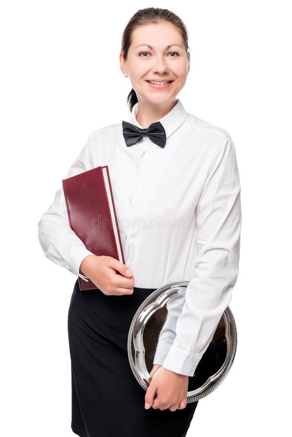 Waitress Silver Tray stock image. Image of blond, girl - 12437723