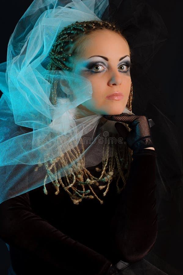 A Girl with an Unusual Theatrical Makeup Stock Photo - Image of girls ...