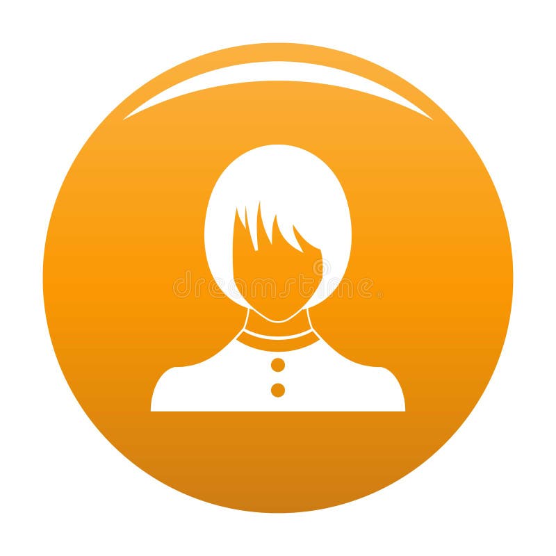 Girl User Icon Vector Orange Stock Vector - Illustration of internet ...