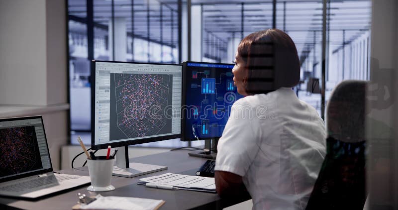 Girl Using Artificial Intelligence Data Security Stock Photo - Image of ...