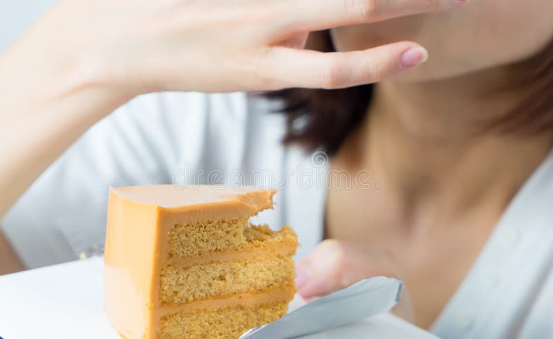 Girl Using Hand To Eat Fat Cake Stock Photos - Free & Royalty-Free ...