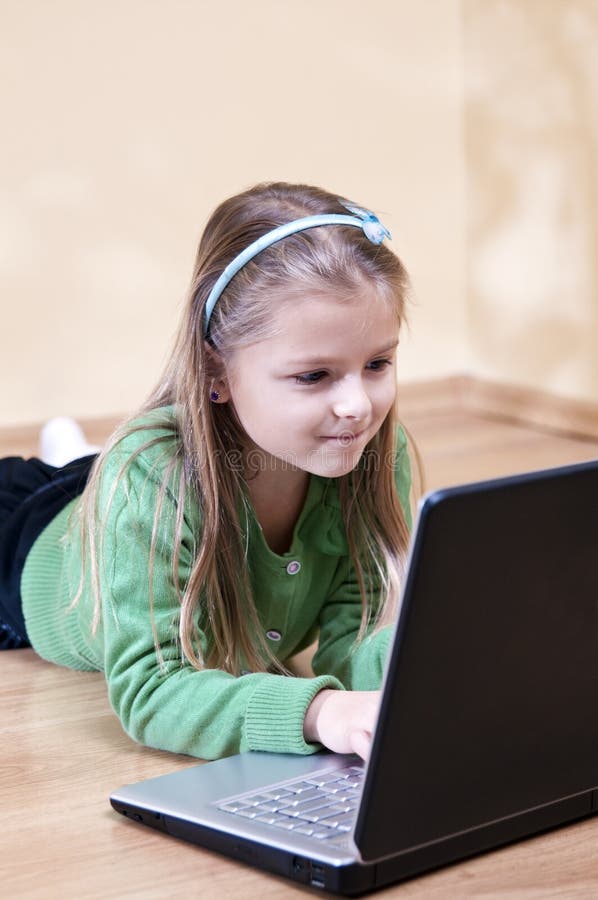 Girl using laptop stock photo. Image of computer, internet - 10627602
