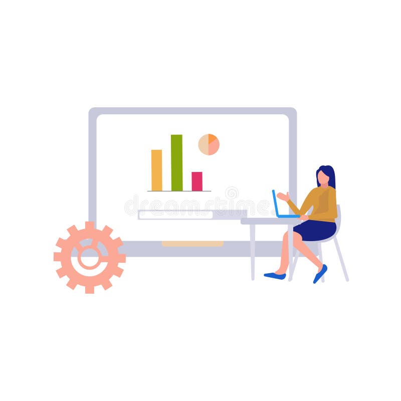 A Girl is Using Laptop for Graph Setting Stock Photo - Image of online ...