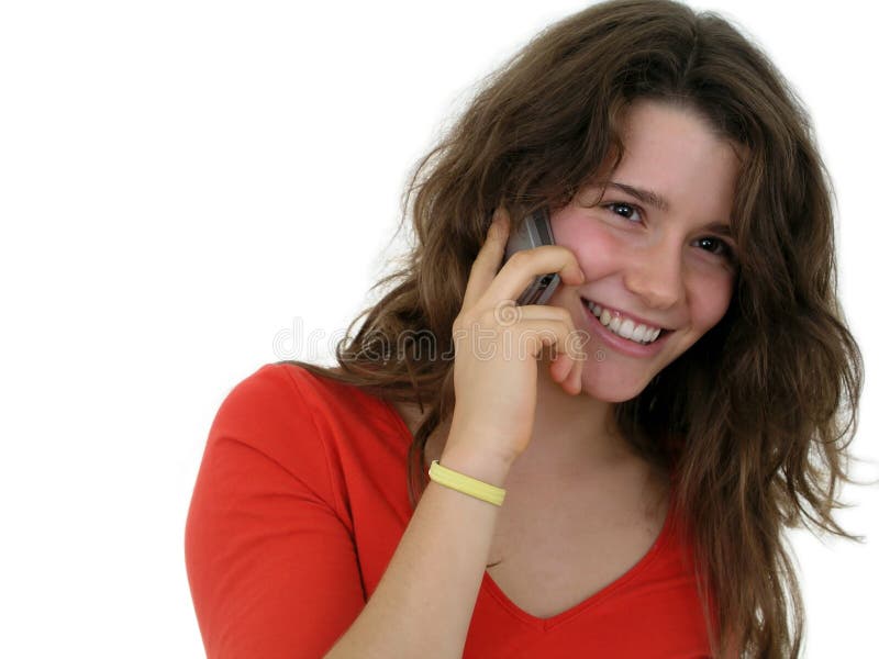Girl using a mobile phone stock image. Image of pretty - 293469