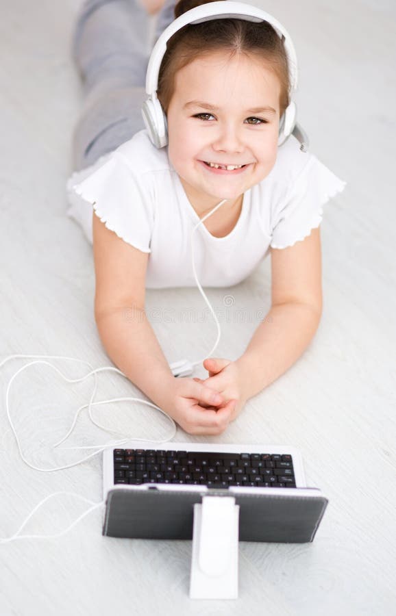 Girl using tablet stock photo. Image of activity, digital - 38264464