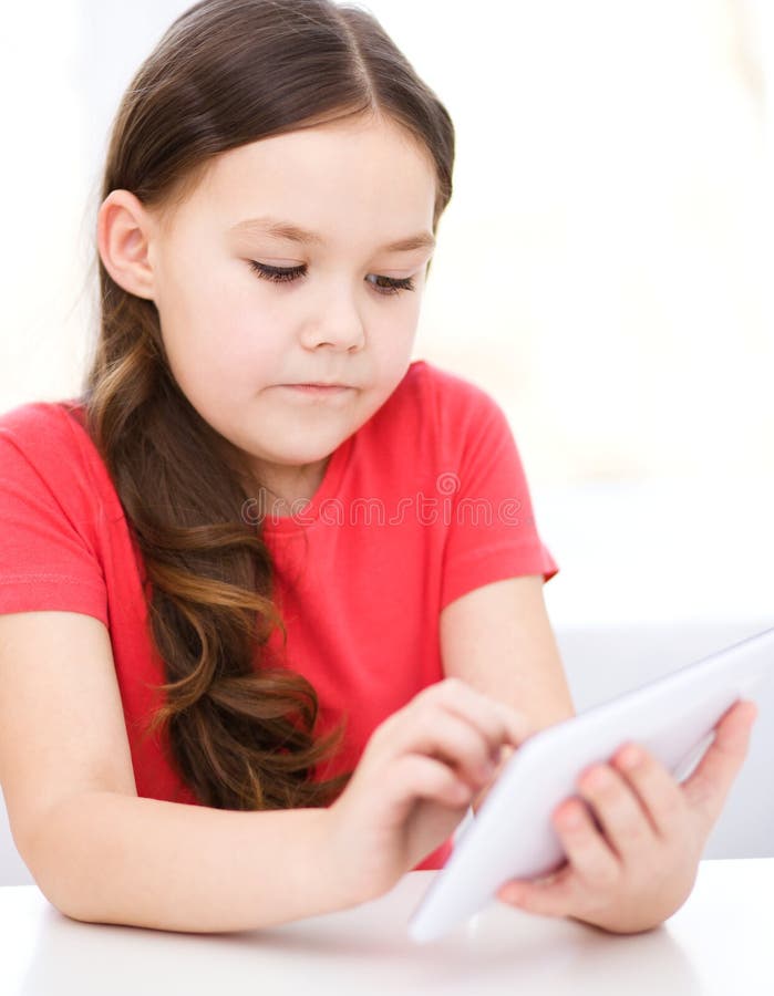 Girl using tablet stock image. Image of internet, people - 39026605