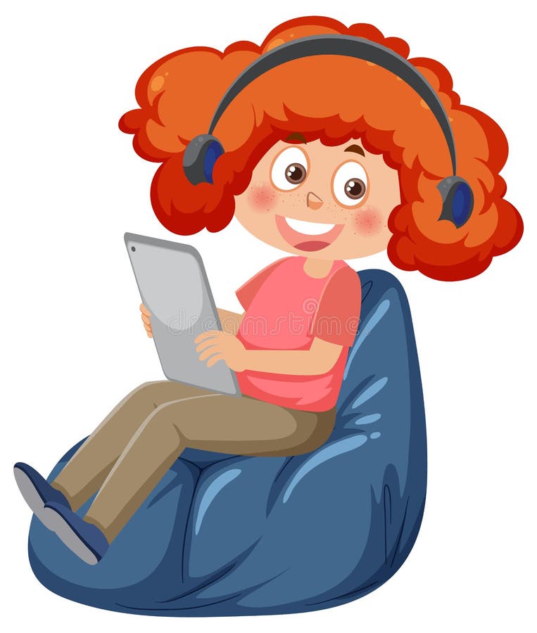 Kid Using Tablet Clipart Stock Illustrations – 87 Kid Using Tablet ...