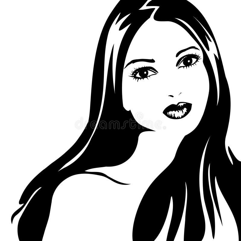 Girl vector stock vector. Illustration of black, female - 9336587