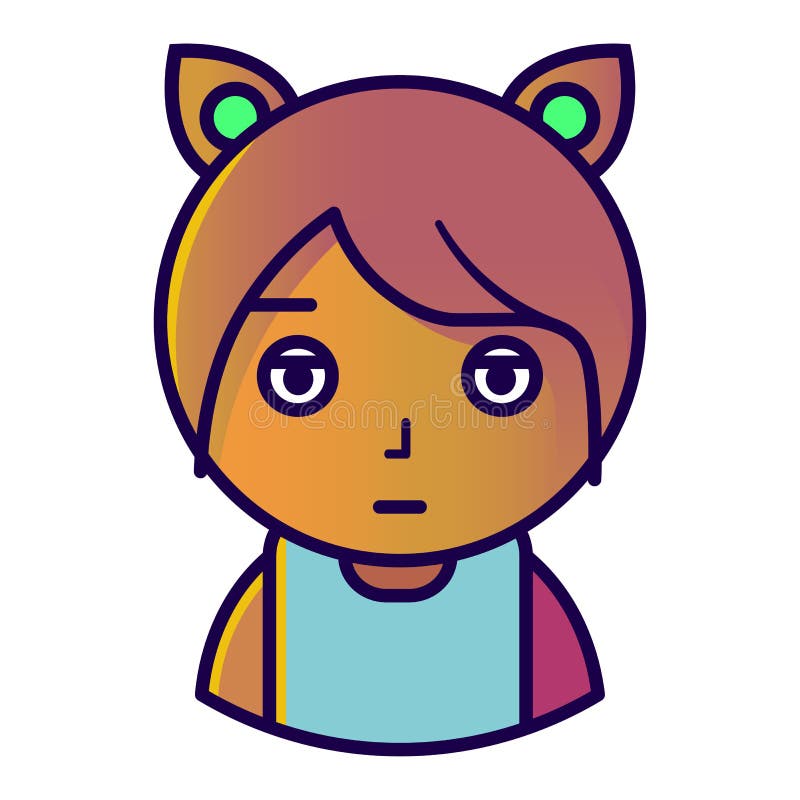 Girl Vector Illustration. Logo Cute Girl Icon Stock Vector ...