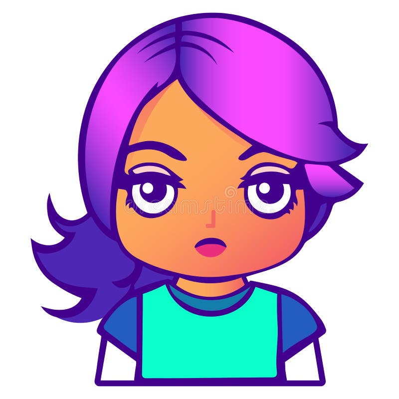 Girl Vector Illustration. Logo Cute Girl Icon Stock Vector ...