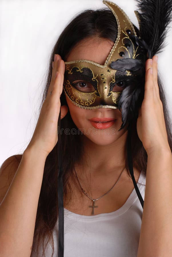 Girl with venetian mask stock photo. Image of camouflage - 7662584