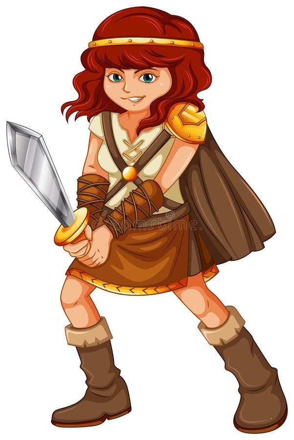 Girl viking stock vector. Illustration of cute, isolated - 43387559