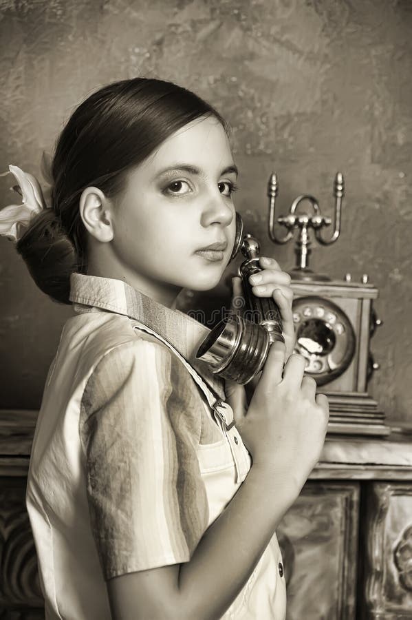 Woman Vintage Daydream Operator Phone Stock Photos - Free & Royalty ...