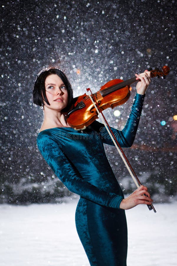 Girl with violin stock photo. Image of professional, beautiful - 24505686