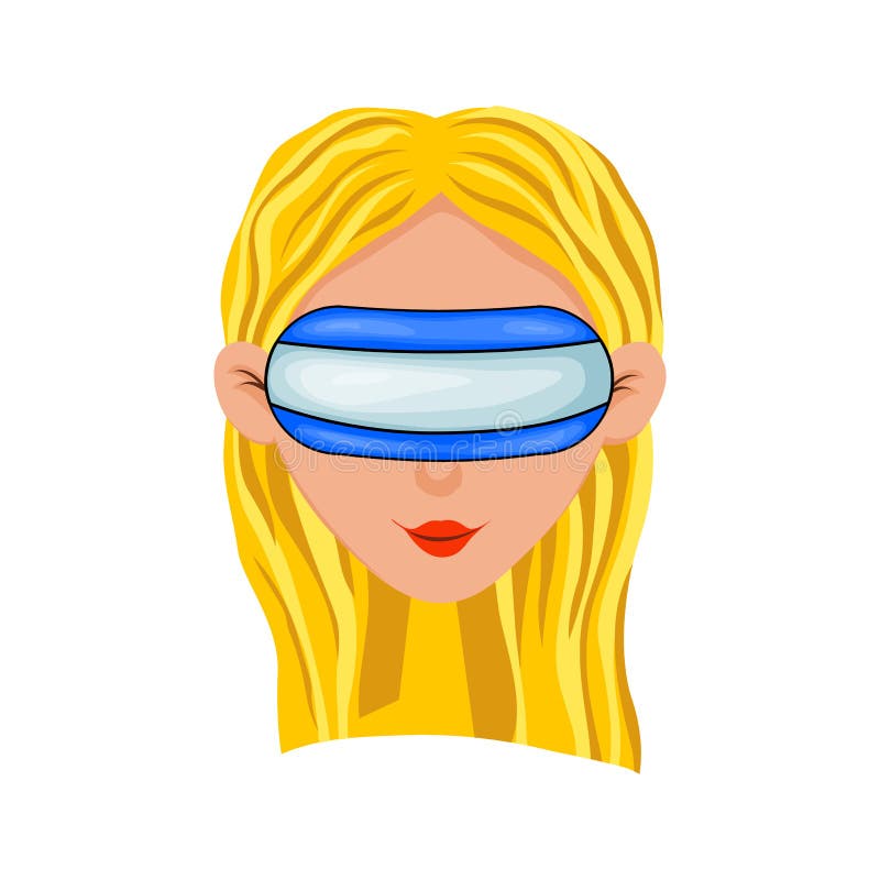 Girl in Virtual Reality. Cartoon Style. Vector Illustration. Stock ...