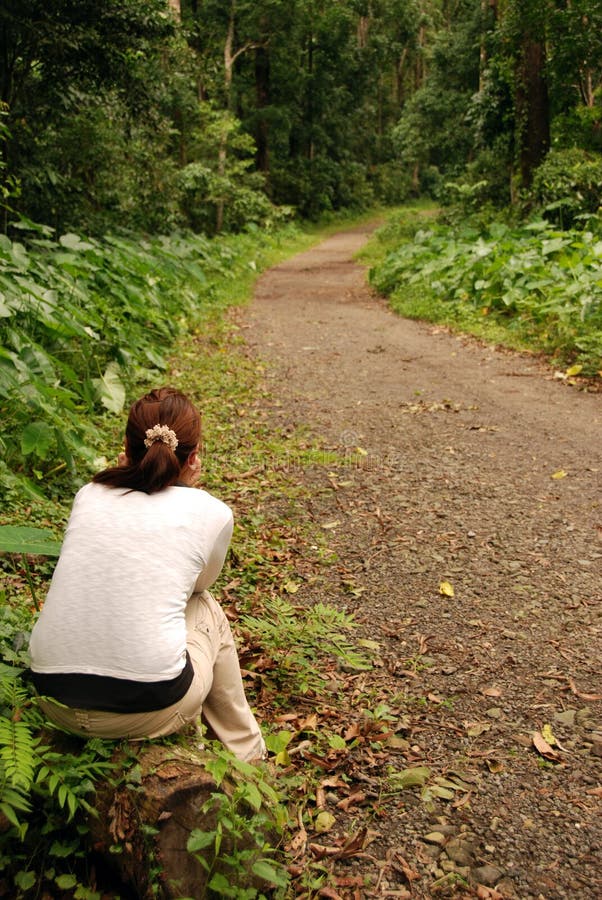 Girl waiting stock photo. Image of looking, road, rest - 3001076