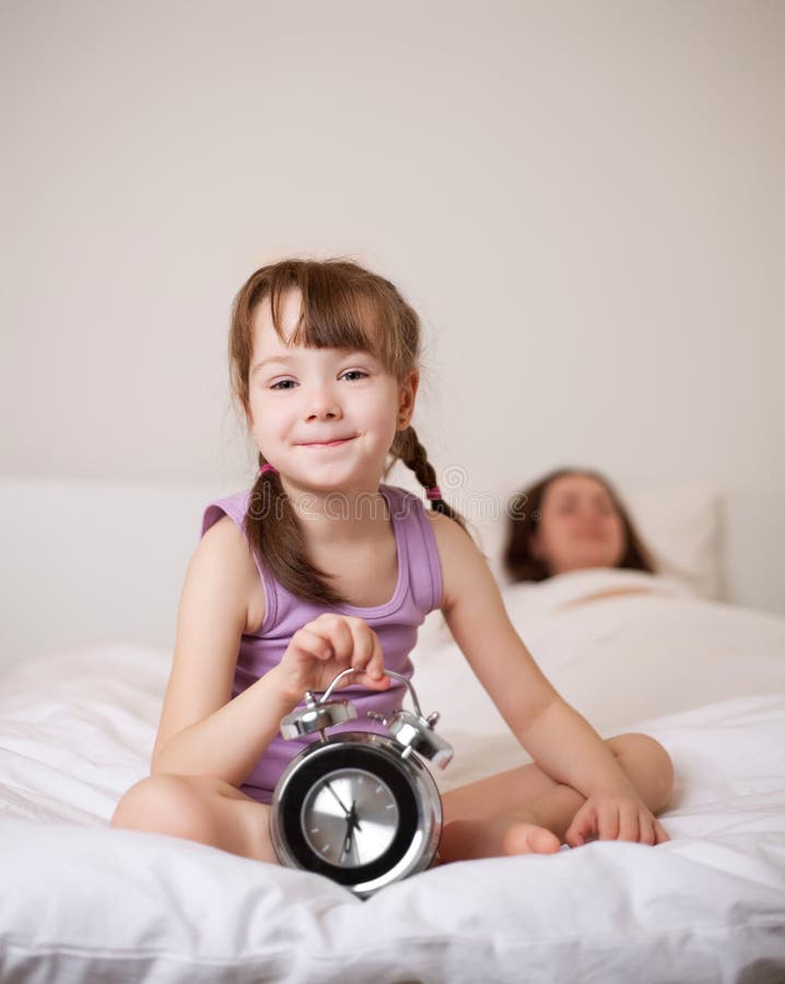 Girl wakes up stock photo. Image of indoors, girl, happiness - 19717642