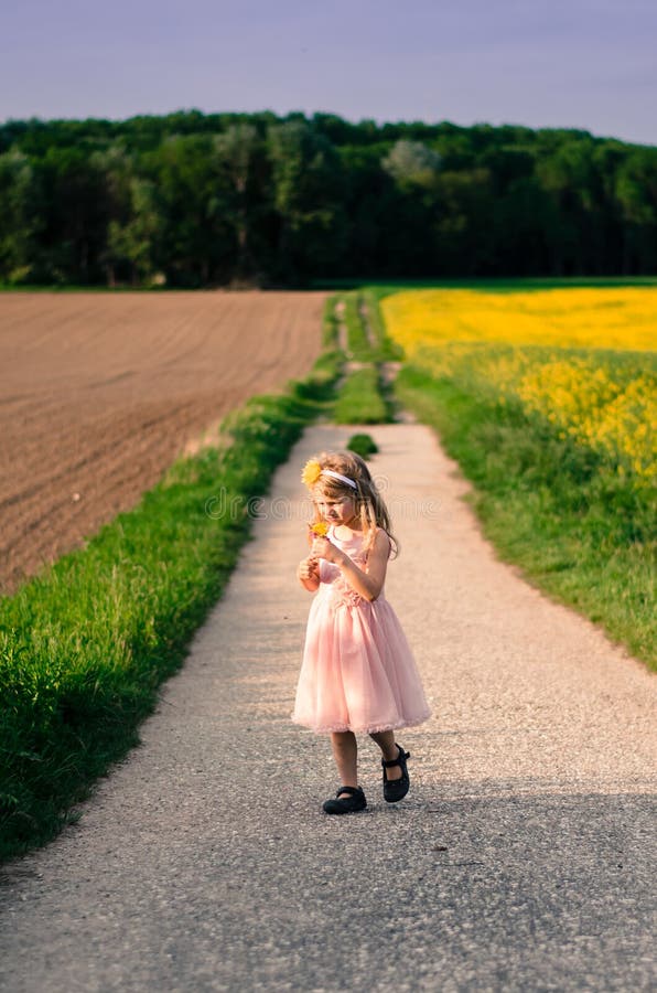 Girl waking in path stock photo. Image of back, alone - 54362768