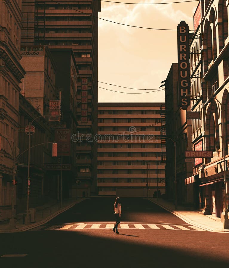 Alone Girl Touching the Moon in Starry Night Stock Illustration ...