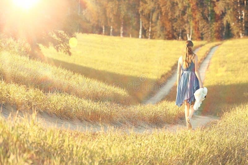 Young Woman Walking In Wheat Field Stock Photo - Image of beauty ...